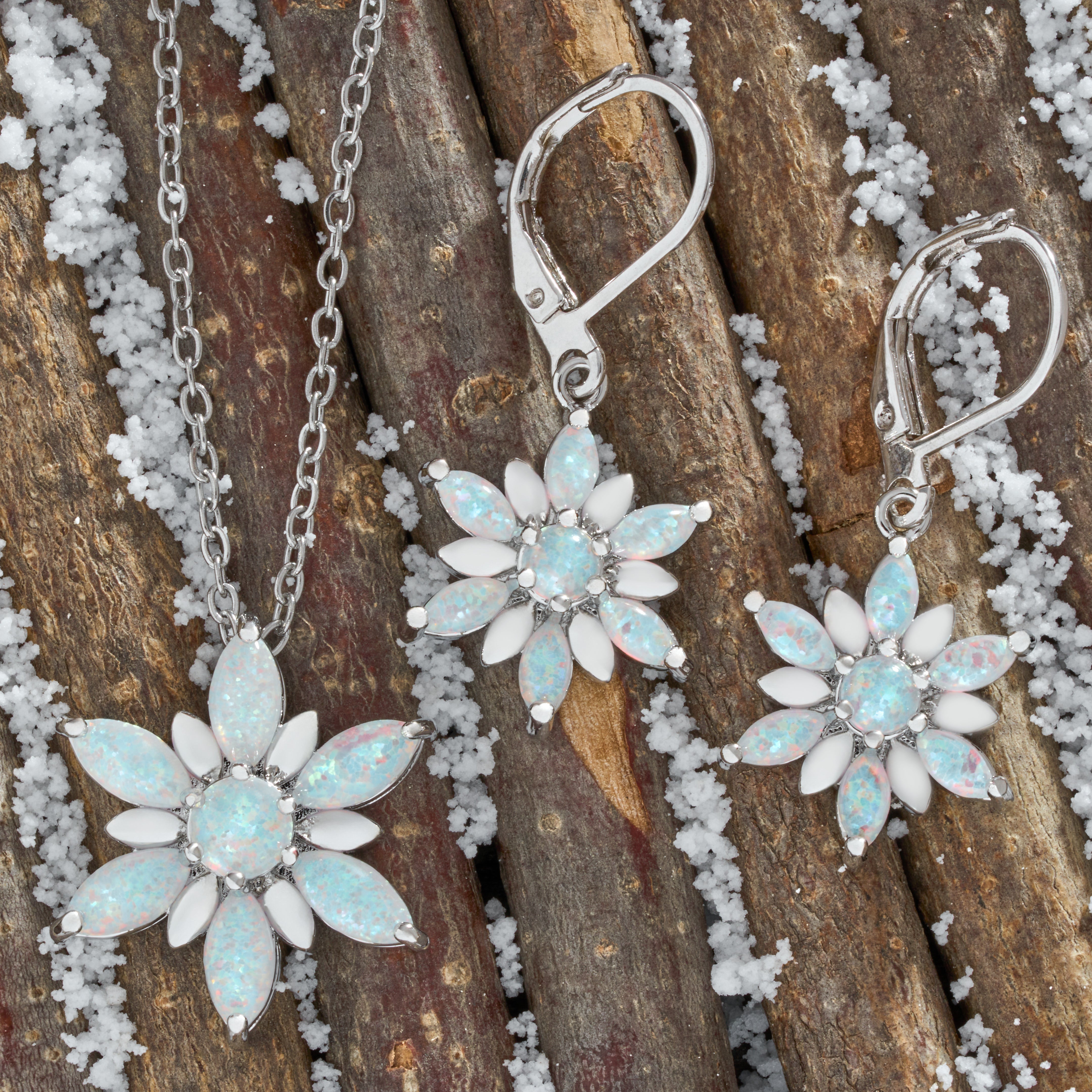Dainty Opal Snowflake Gift Set with Leverbacks (2025) – Chadds Ford Jewelry