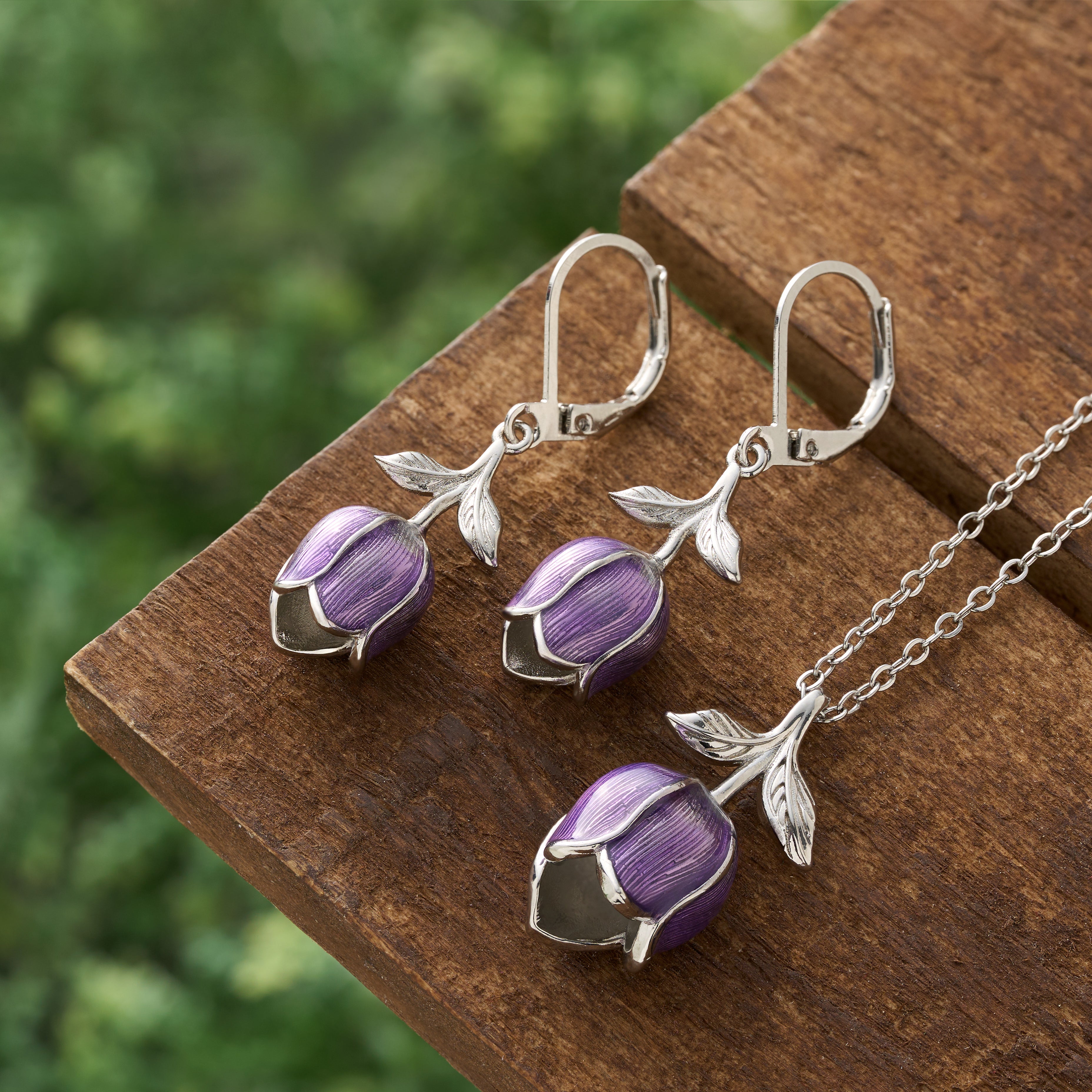 Hand-Painted Purple Tulip Gift Set – Chadds Ford Jewelry